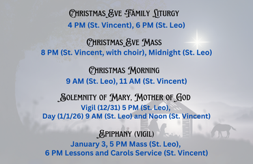 St. Vincent de Paul and St. Leo Announce 2025 Christmas Masses - St Vincent de Paul Catholic ...